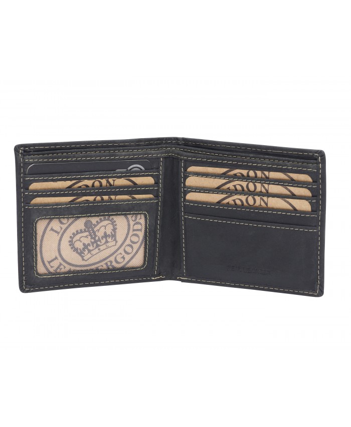 London Leathergoods Twin Section Notecase in Hunter Leather | Stafford ...