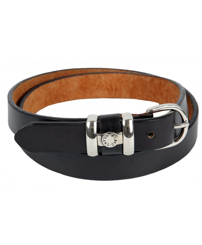 1" Milano Smooth Belt with Milano Buckle Leather Backed Belt